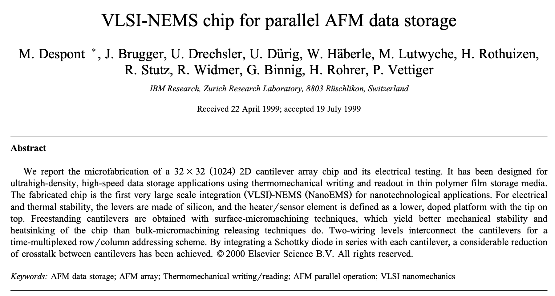 纳米机电系统（NEMS）的发展简史 – Around Physics 物理边界