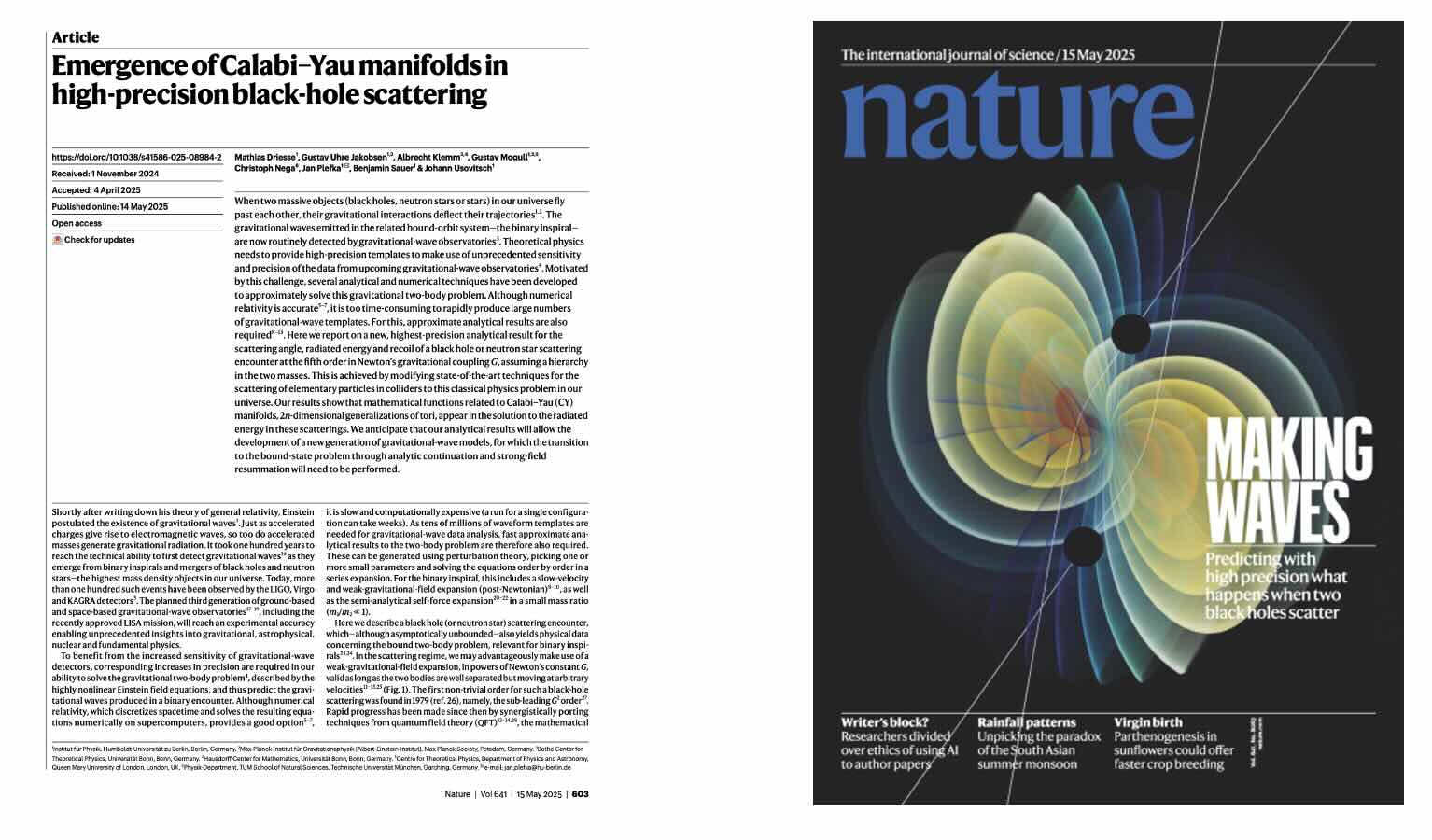 黑洞邂逅数学奇迹：引力波到卡拉比–丘流形的奇幻旅程 – Around Physics 物理边界
