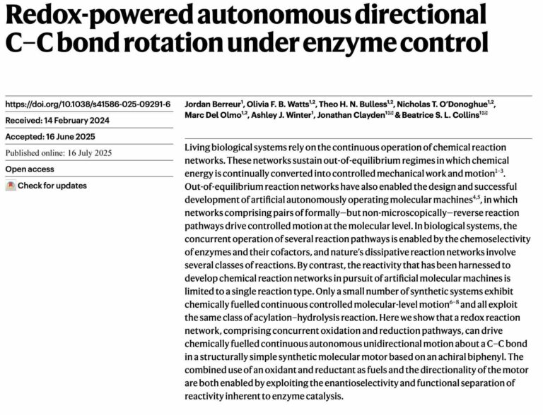 化学马达的新突破：酶驱动的单键旋转分子 – Around Physics 物理边界