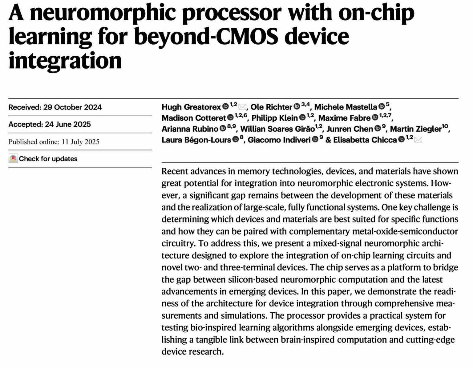 向大脑学习：TEXEL 类脑处理器与后 CMOS 时代的计算革命 – Around Physics 物理边界